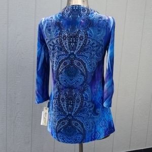 Unity World Wear | Tops | World Unity Soft Print Tunic Top Blue Purple ...